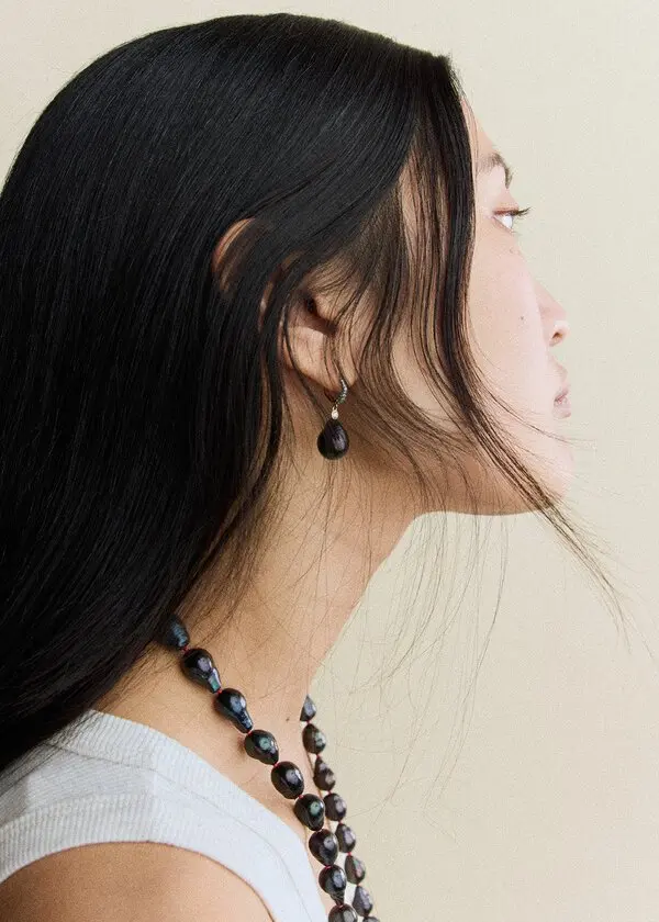 LUCY DELIUS Nyx Baroque Pearl Drop Earrings