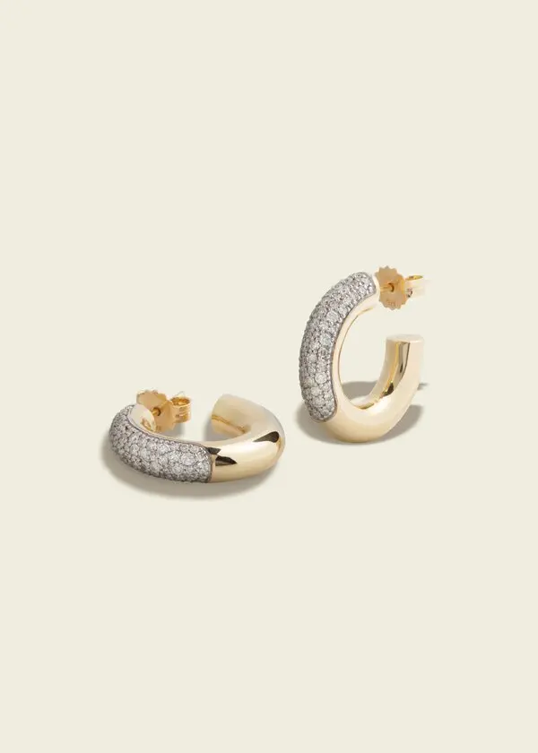 LUCY DELIUS Diamond Chubby Hoops - Yellow