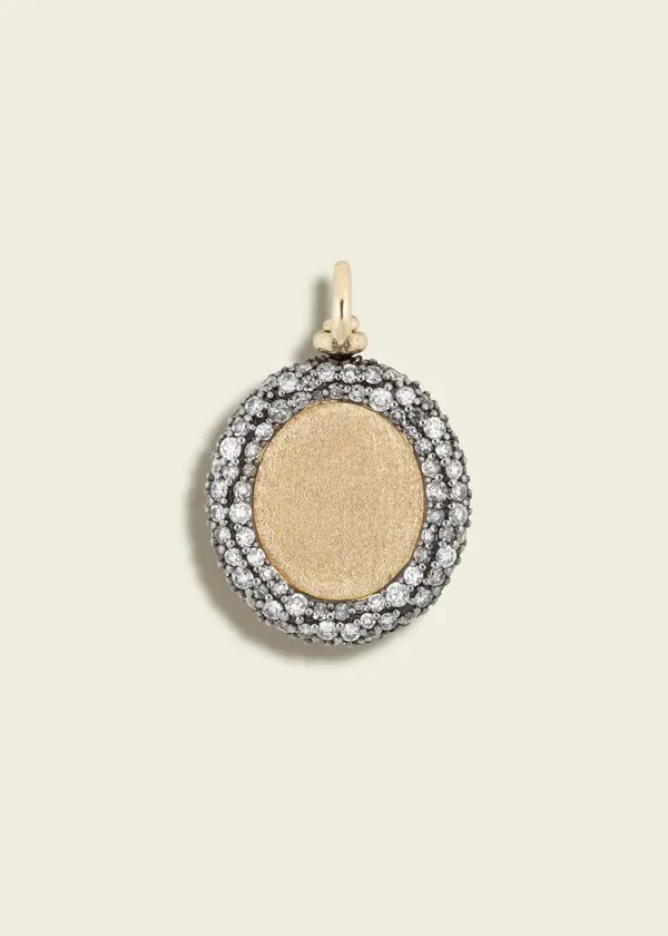 LUCY DELIUS Antique Finish Victorian Set Diamond Portrait Pendant - Yellow