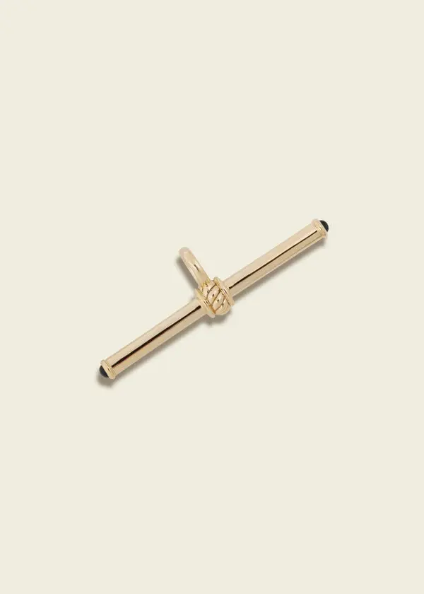 LUCY DELIUS Gold T-bar With Sapphire Cabochons - Blue