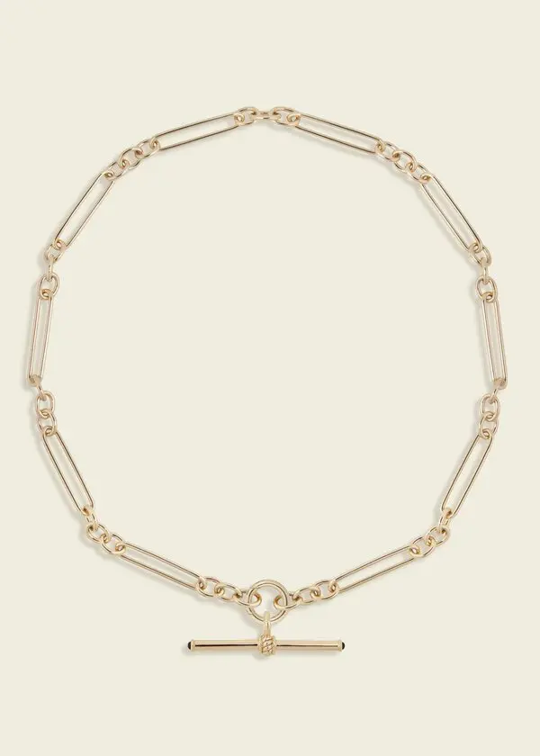 LUCY DELIUS Gold T-bar With Sapphire Cabochons