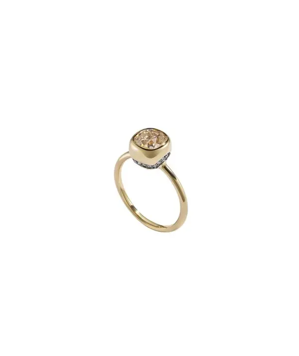 LUCY DELIUS Jewellery Cushion-cut Paradigm Ring - Yellow
