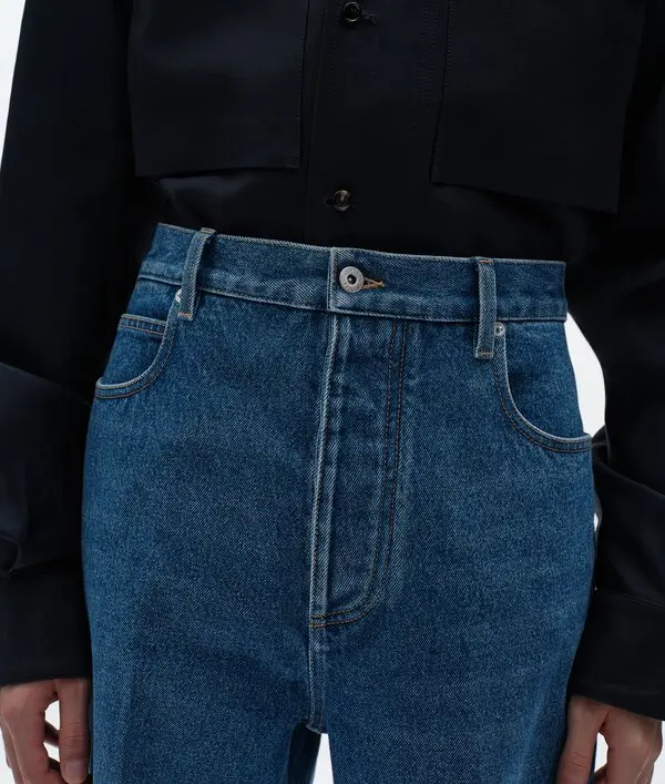 Bottega Veneta Medium Indigo Wide Leg Jeans