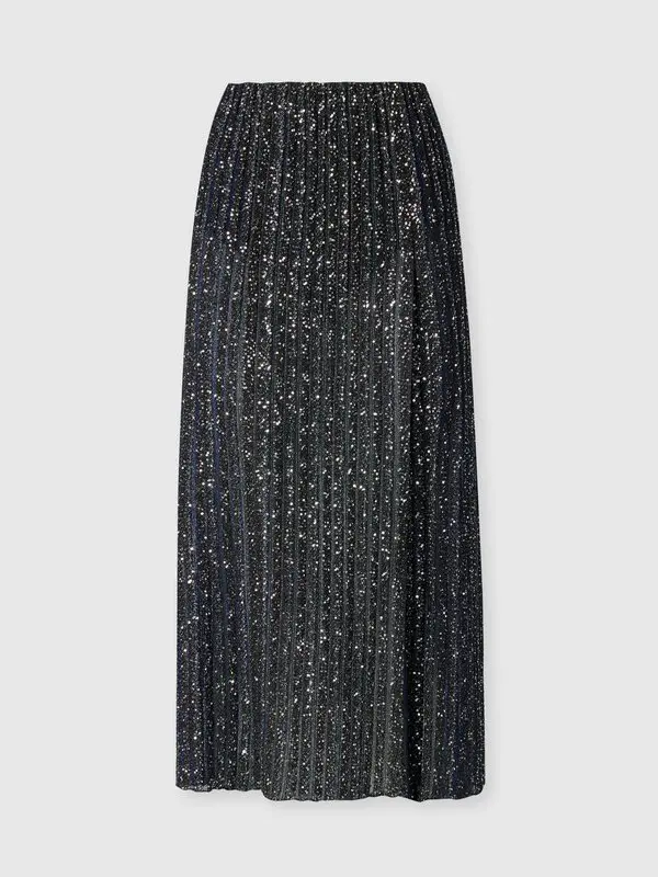Missoni Ribbed Midi Skirt With Slit And Sequins
