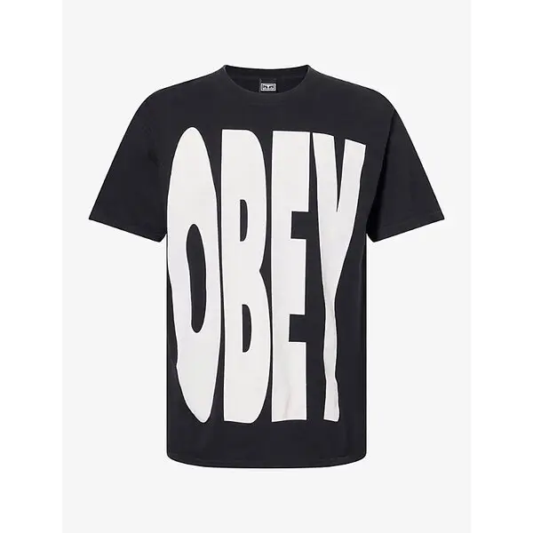 Obey Logo-print Relaxed-fit Cotton T-shirt