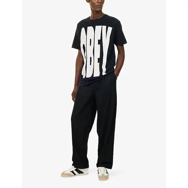 Obey Logo-print Relaxed-fit Cotton T-shirt