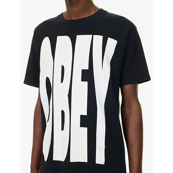 Obey Logo-print Relaxed-fit Cotton T-shirt