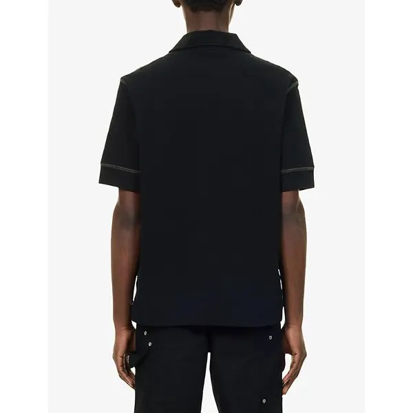 NICHOLAS DALEY Contrast-stripe Corduroy-trim Cotton Polo Shirt