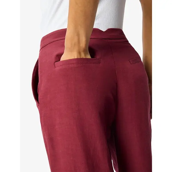 Whistles Straight Regular-fit Cotton And Linen-blend Trousers