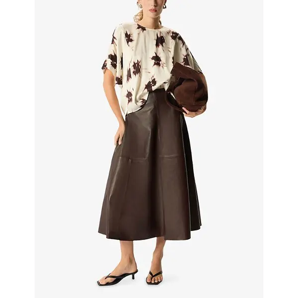Whistles Floral-print Relaxed-fit Woven Blouse