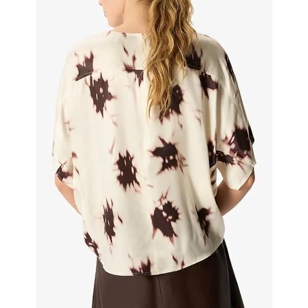 Whistles Floral-print Relaxed-fit Woven Blouse