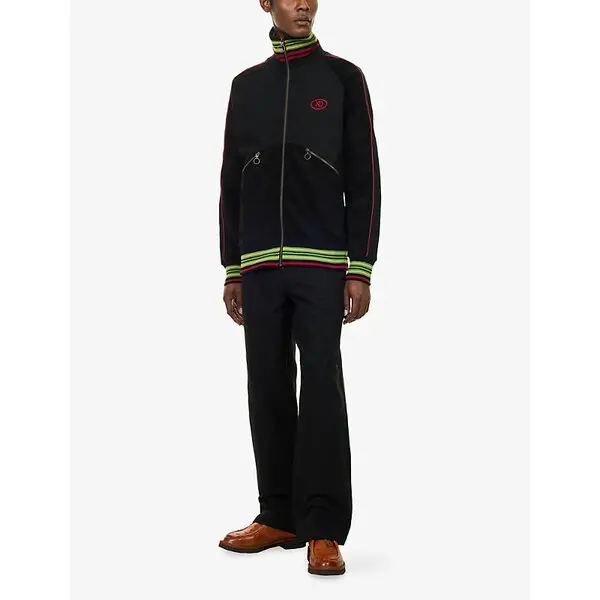NICHOLAS DALEY Warm-up Stripe-trim Cotton Jacket