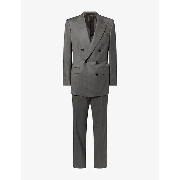 TOM FORD Double-breasted Peak-lapel Wool Suit