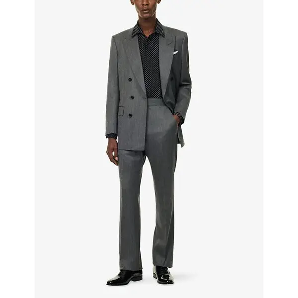 TOM FORD Double-breasted Peak-lapel Wool Suit