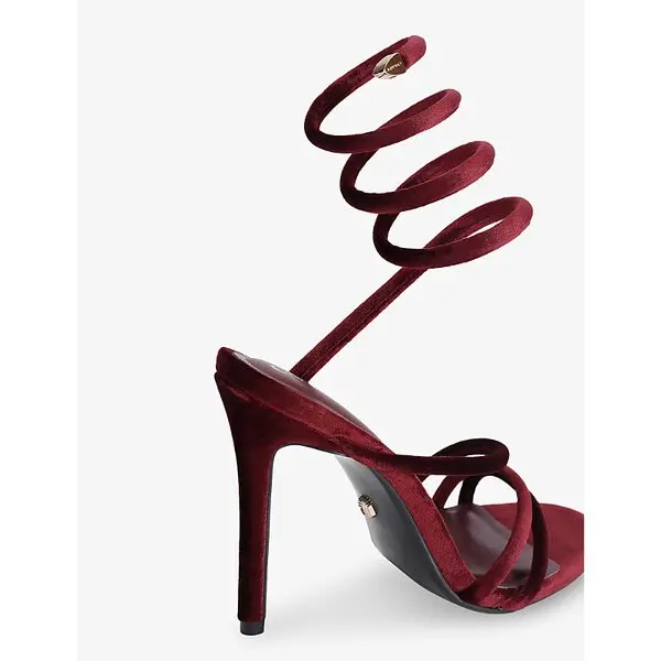 Carvela Spiral 105 Velvet Heeled Sandals