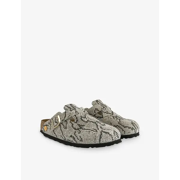 BIRKENSTOCK Boston Suede Clogs - Snake Oyster