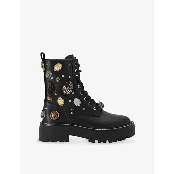 Kurt Geiger Matilda Eagles Leather Ankle Boots