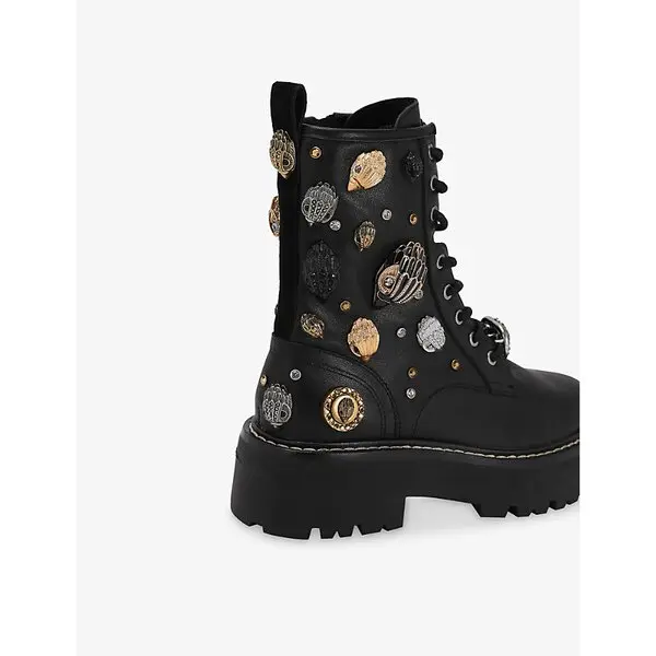 Kurt Geiger Matilda Eagles Leather Ankle Boots