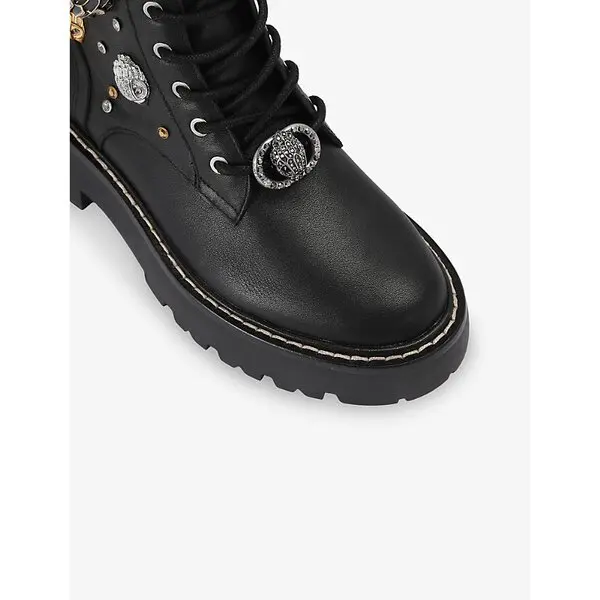 Kurt Geiger Matilda Eagles Leather Ankle Boots