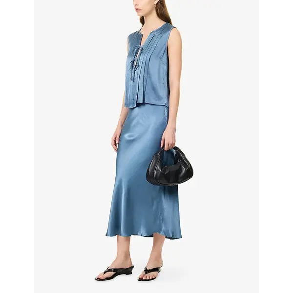 Rails Aja Pleated Satin Top