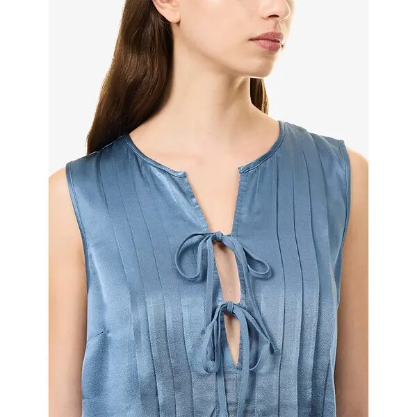 Rails Aja Pleated Satin Top