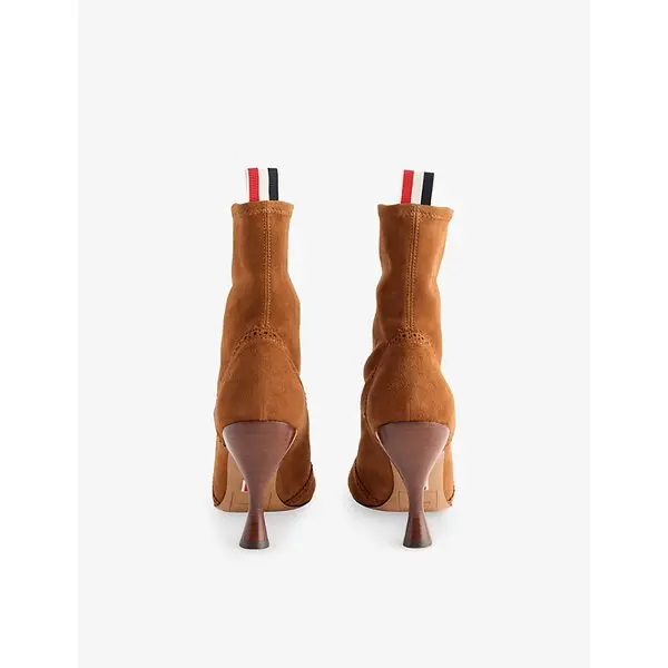 Thom Browne Wingtip Suede Heeled Ankle Boots