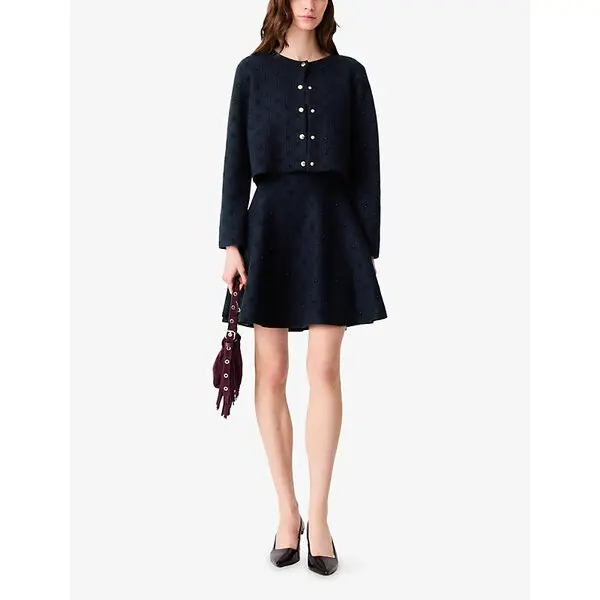 Maje Sequin-embellished Jacquard Woven Cardigan