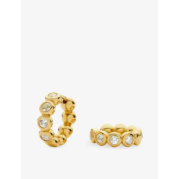 MISSOMA Tennis Small 18ct Yellow Plated Brass And Cubic Zirconia Hoop Earrings - Gold
