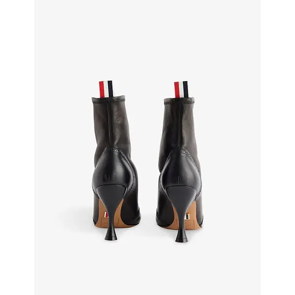 Thom Browne Wingtip Leather Heeled Ankle Boots