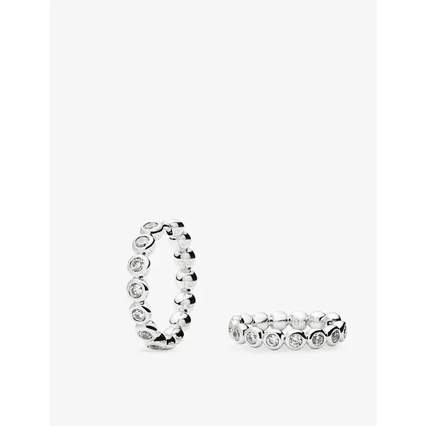 MISSOMA Tennis Medium Plated Brass And Cubic Zirconia Hoop Earrings - Silver