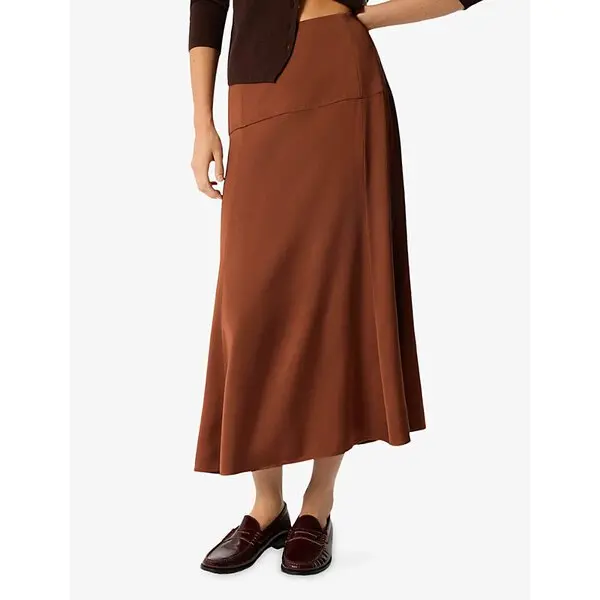 Whistles Flowy Panel-waist Satin Midi Skirt