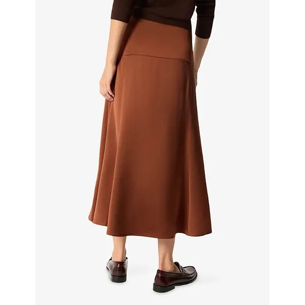 Whistles Flowy Panel-waist Satin Midi Skirt