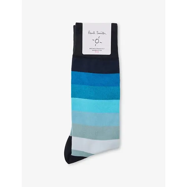 Paul Smith Gradient-striped Cotton-blend Socks