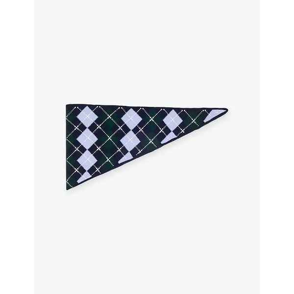 Maje Argyle Printed Wool Triangle Scarf