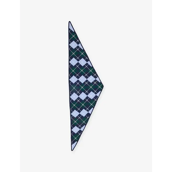 Maje Argyle Printed Wool Triangle Scarf