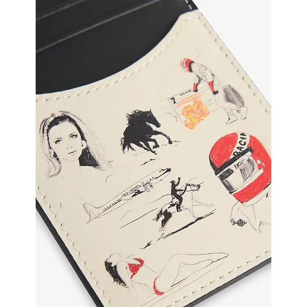 DUKE + DEXTER Graphic-print Leather Card Holder