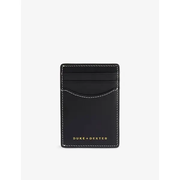 DUKE + DEXTER Graphic-print Leather Card Holder