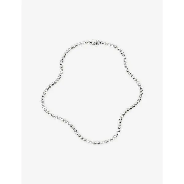 MISSOMA Tennis Round Plated Brass And Cubic Zirconia Necklace - Silver