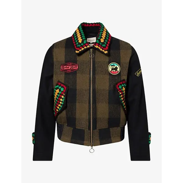 NICHOLAS DALEY Rebel Riot Patchwork Wool Jacket