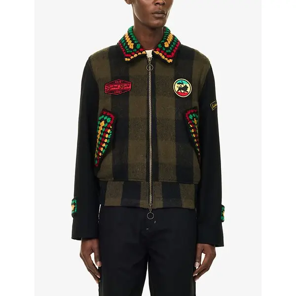 NICHOLAS DALEY Rebel Riot Patchwork Wool Jacket