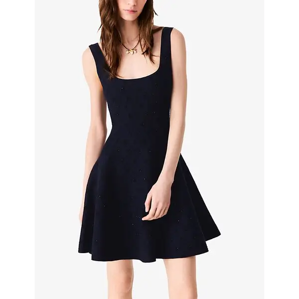 Maje Sequin-embellished Jacquard Woven Mini Dress