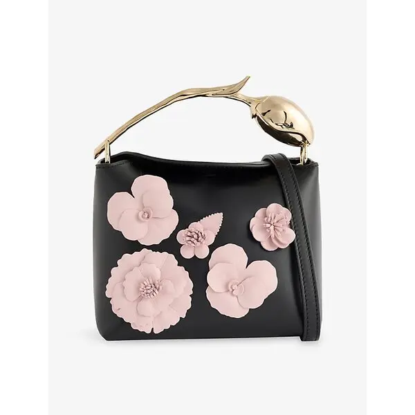 Erdem Flower-embroidered Mini Bloom Leather Handbag
