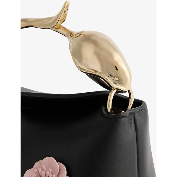 Erdem Flower-embroidered Mini Bloom Leather Handbag