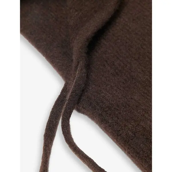 Maje Ribbed Wool-blend Balaclava - Dark Brown