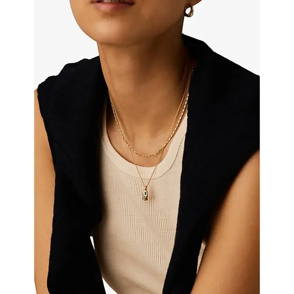 MISSOMA Molten Gemstone Bean Sterling-plated Brass Pendant Necklace - Silver