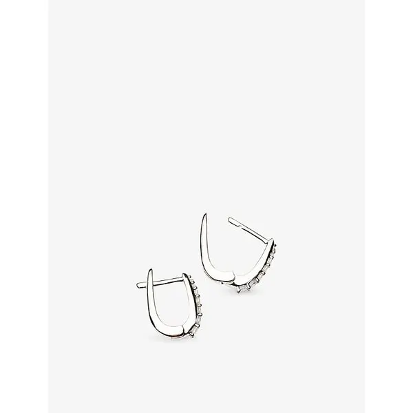 MISSOMA Pavé Claw Sterling- Plated Brass Huggies