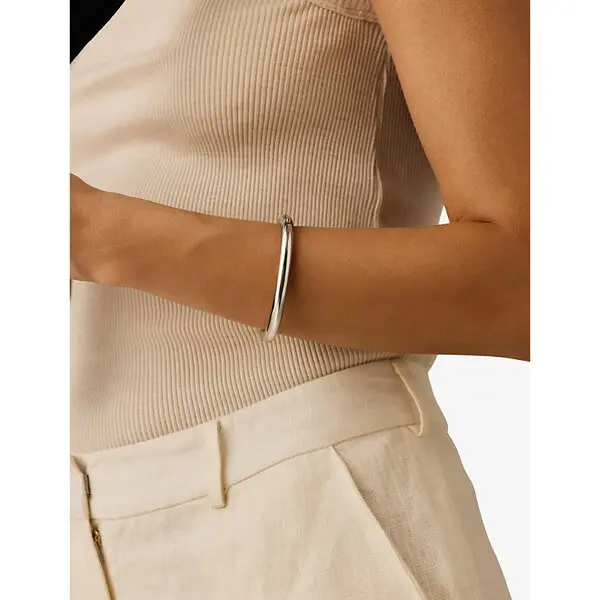 MISSOMA Chunky Round Hinged Platinum-plated Stainless-steel Bangle