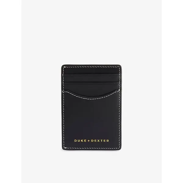 DUKE + DEXTER Skull-print Leather Card Holder