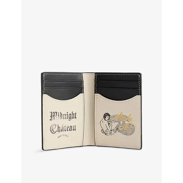 DUKE + DEXTER Midnight Chateau Sketch-print Leather Wallet