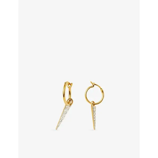 MISSOMA Mini Pavé Spike Charm 18ct Vermeil And Cubic Zirconia Hoop Earrings - Gold
